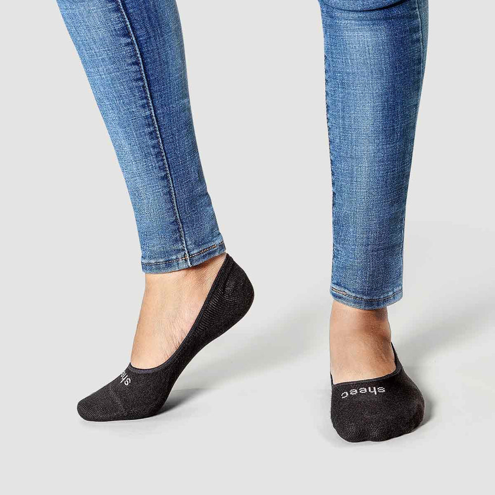 Black Extra Low Cut Socks | Ultra Low No-Show Socks | Active | Sheec