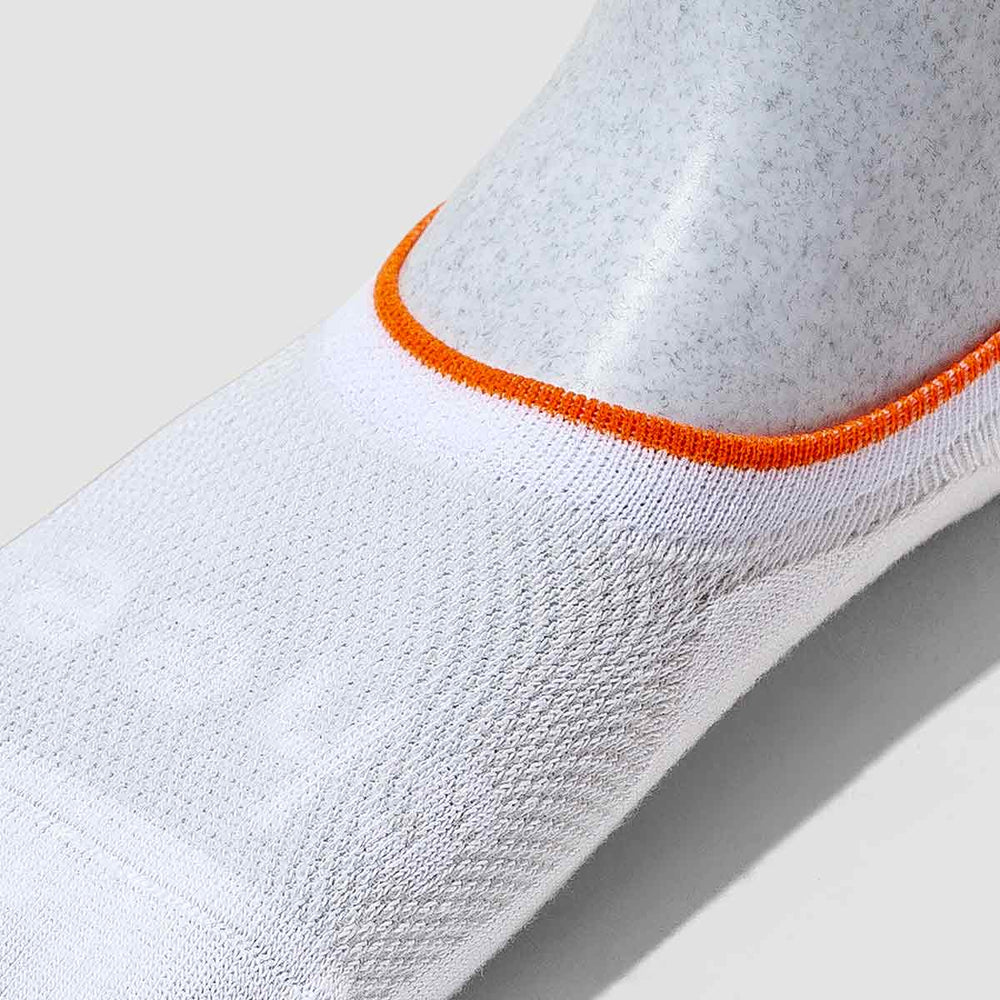 White w/ Orange, Green, Teal Line Combo Pack | No-Show Sweatproof Socks ...