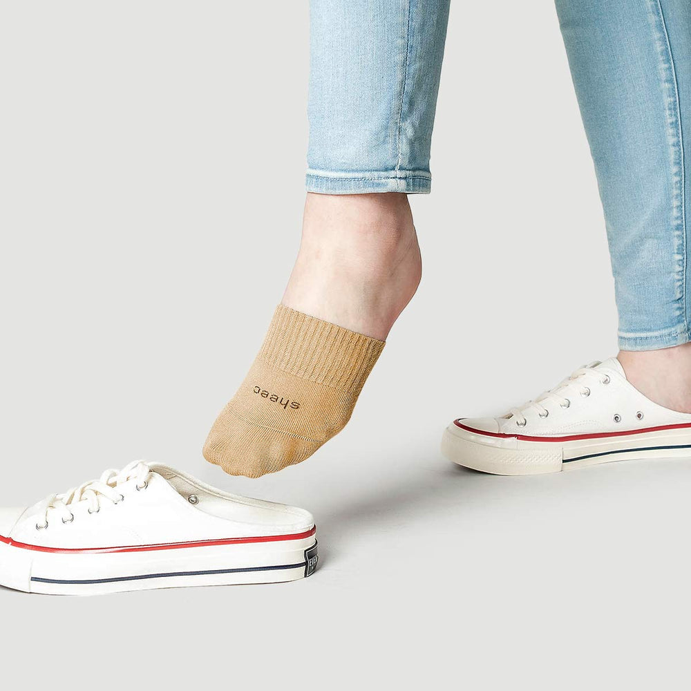 No-Show Beige Half Socks | Toe Cover Socks | Sheec